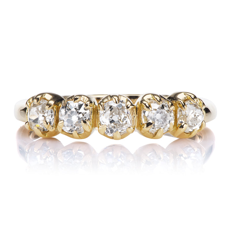 Five Stone Old Mine Cut Diamond Band in Yellow Gold – Andria Barboné ...