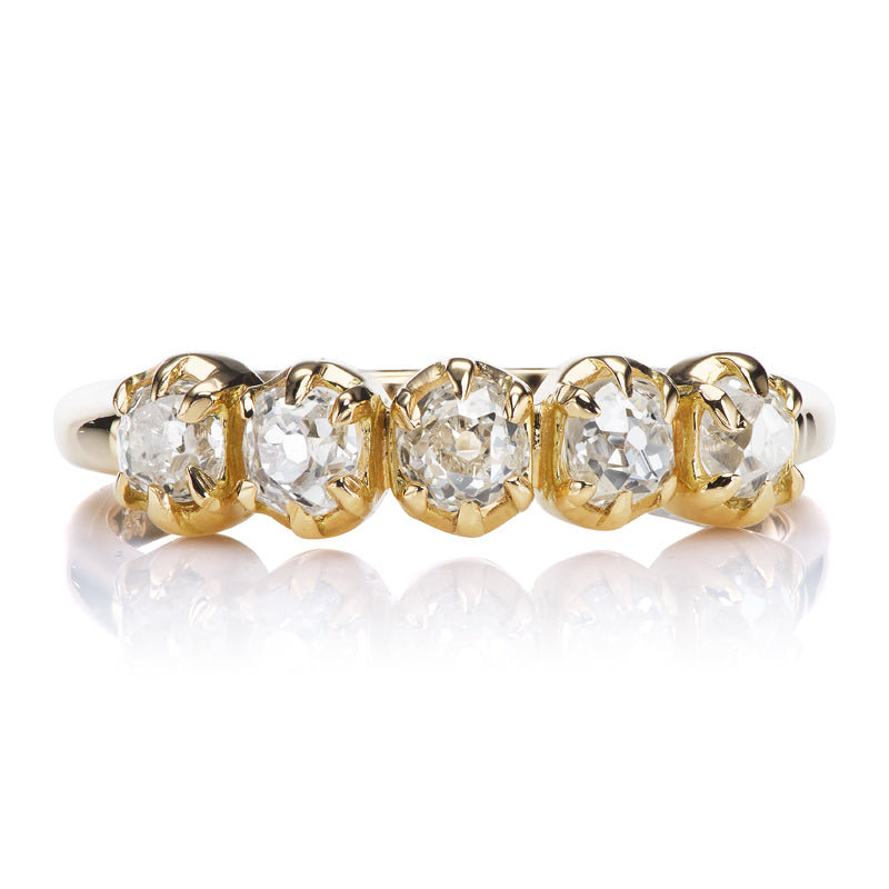 Collet-Set Old Mine Cut Diamond Band in Yellow Gold – Andria Barboné ...