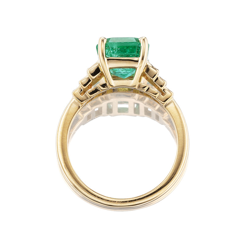 3 Carat Emerald Ring with Step Down Baguettes – Andria Barboné Jewelry